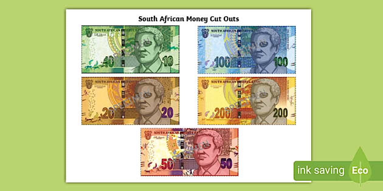 Editable SA Money - Notes Cut Outs (teacher made) - Twinkl