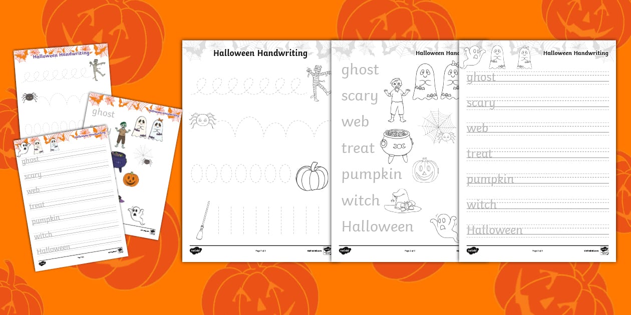 Halloween Handwriting Worksheets (teacher made) - Twinkl