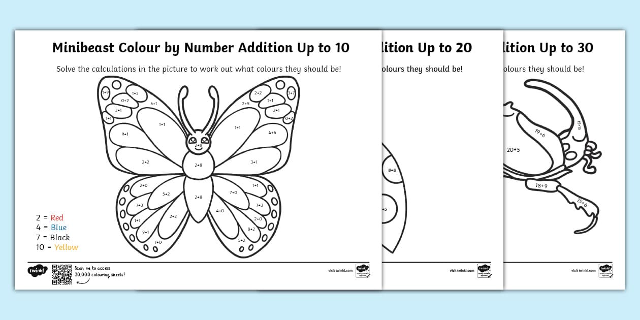 Maths Colour By Numbers Printable Pack - EYLF - Maths