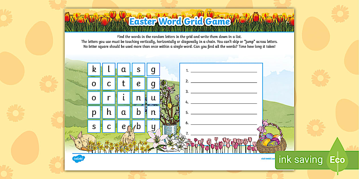 Fantastic Easter Word Grid Game | Twinkl | Easter | KS2