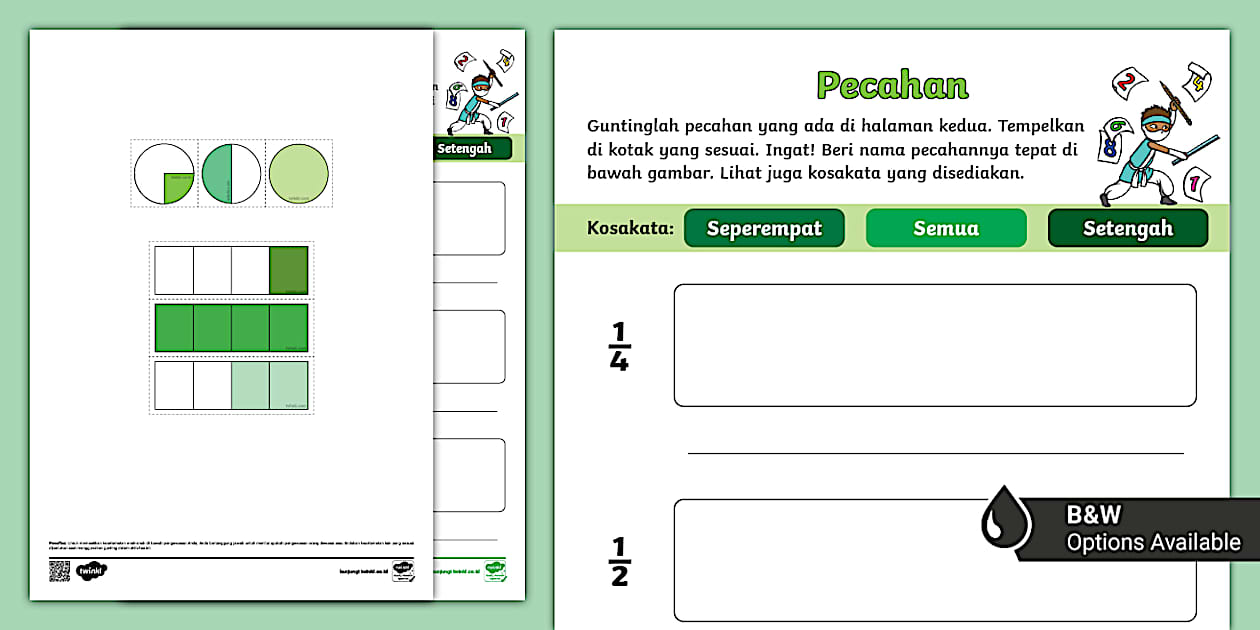 LKPD Konsep Bilangan Pecahan Kegiatan Gunting Tempel Fase A