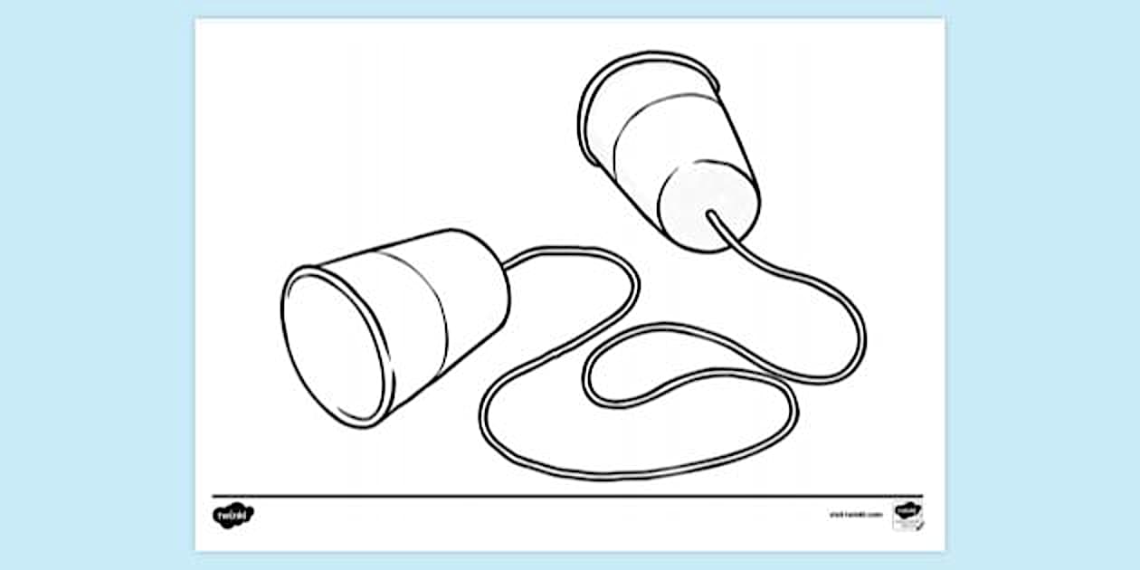 String Telephone Colouring | Colouring Sheets (teacher made)