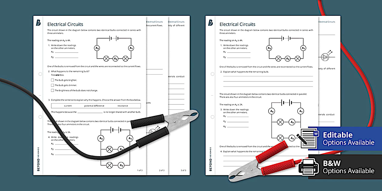 Electrical Circuits Worksheet 2 - KS3 Homework Activity