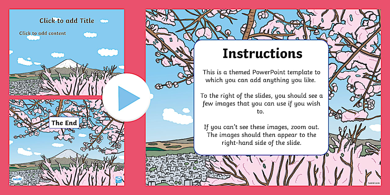 Japan Themed Editable PowerPoint Template - Twinkl