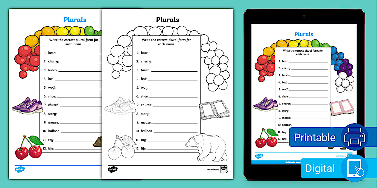 Making Plural Words Worksheet for ELL (Teacher-Made)
