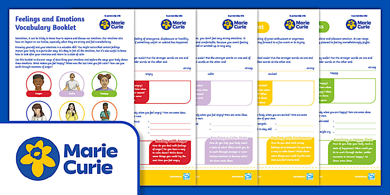 Marie Curie: Feelings and Emotions Vocabulary Mat and Booklet
