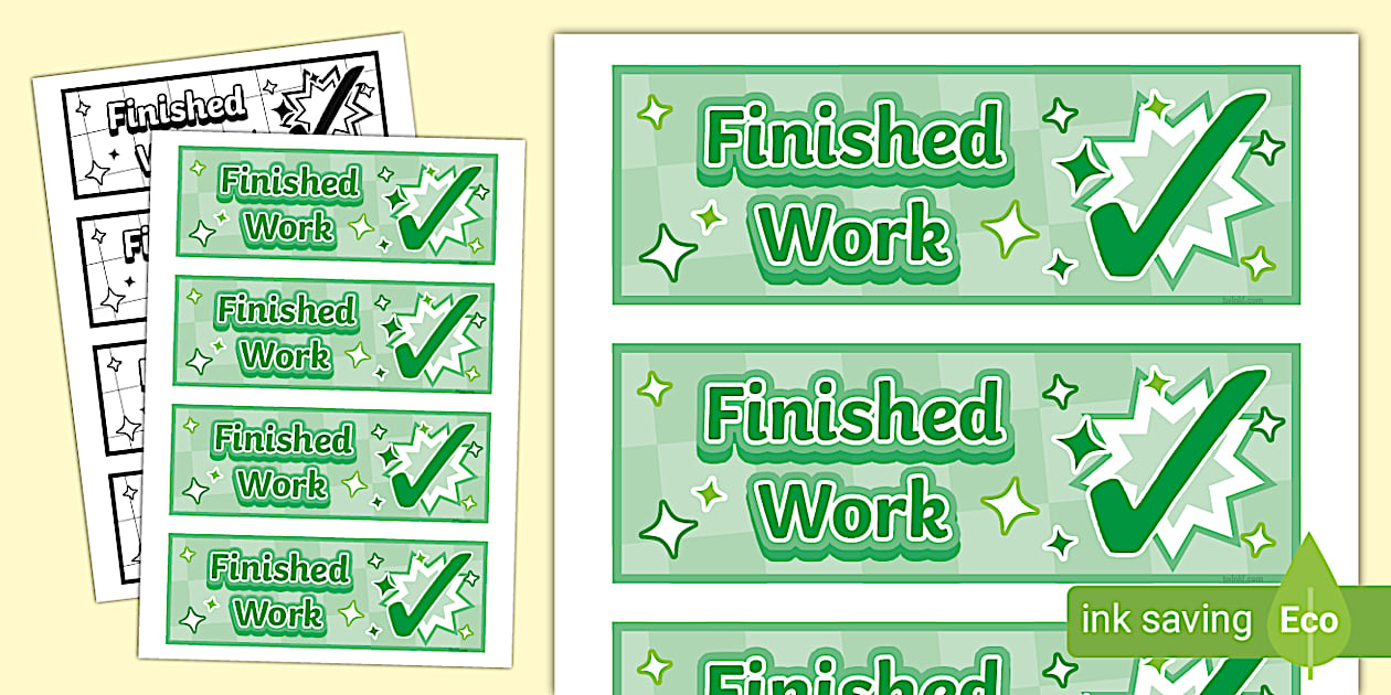 Finished Work Tray Labels