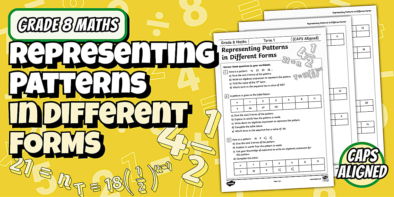 Representing Patterns in Different Forms – Grade 8 Maths Term 1