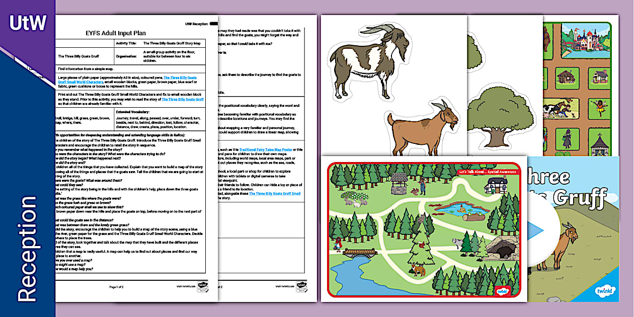 EYFS Billy Goats Gruff Map Adult Input Plan and Pack