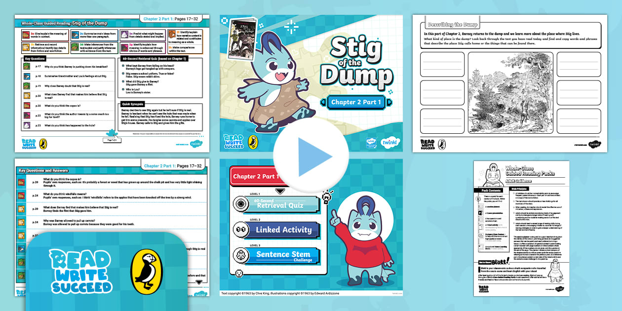 FREE! - Stig of the Dump Whole-Class Guided Reading Pack: Chapter 2, Part 1