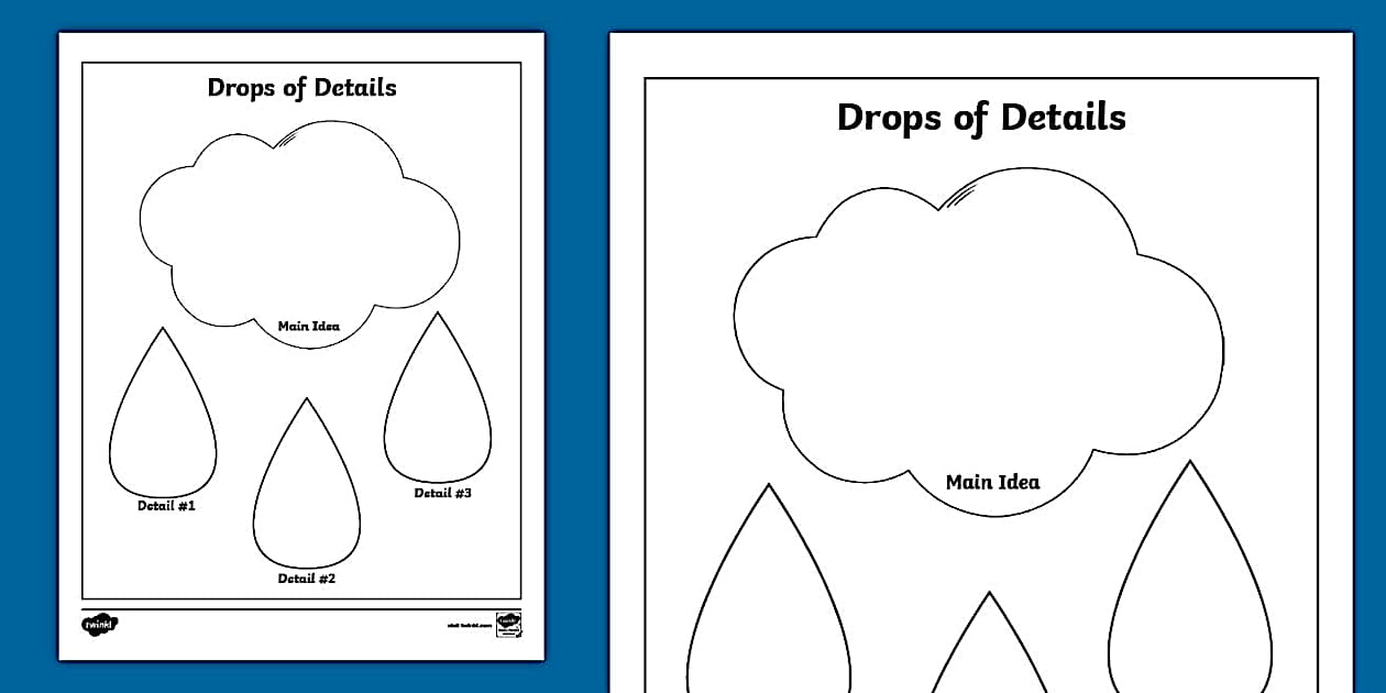 Rain Drops Maid Idea Graphic Organizer Template - Twinkl
