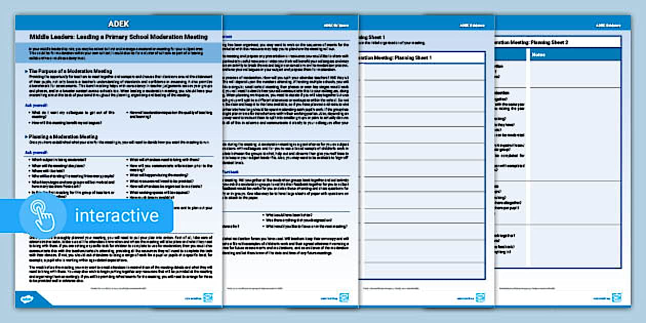 ADEK Middle Leaders How To: Lead a School Moderation Meeting
