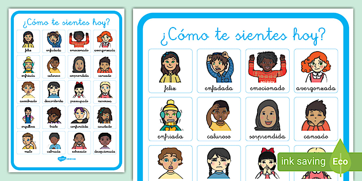 Editable Tabla de emociones ¿Cómo te sientes hoy? - Twinkl