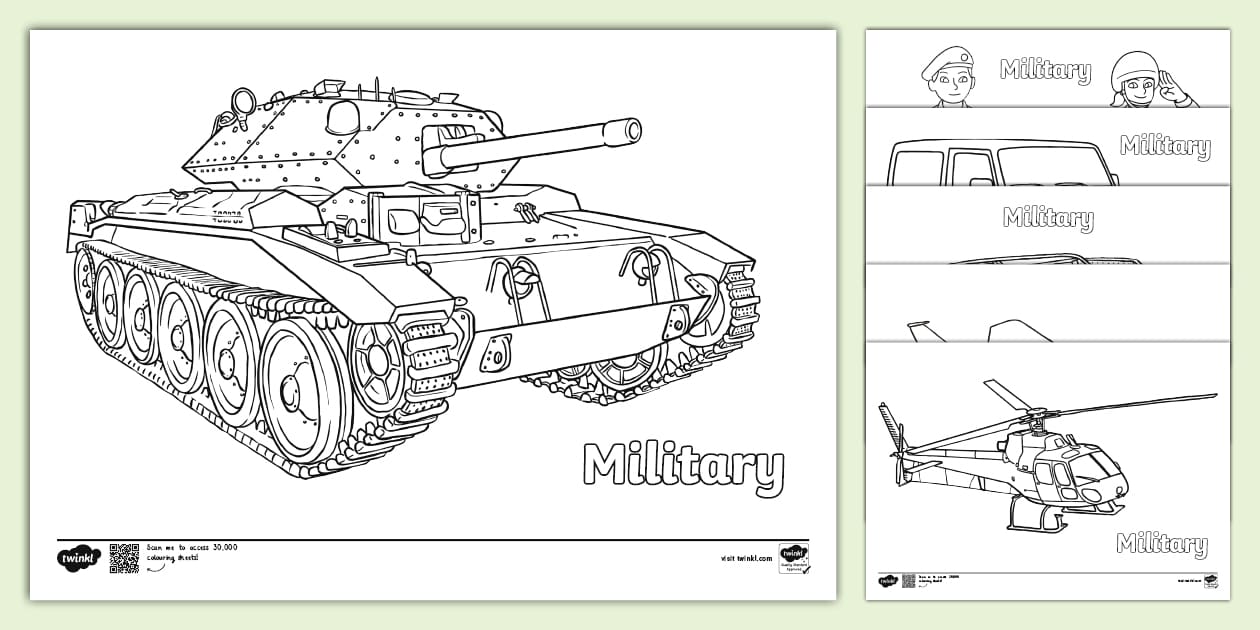 Military Colouring Pages - Tank Pictures to Colour - Twinkl