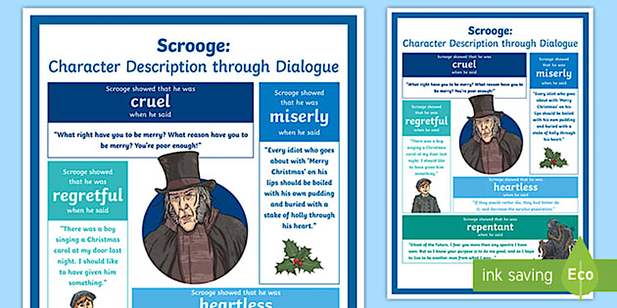 Scrooge Character Description Poster | Primary Resources