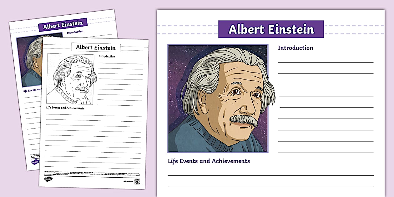Albert Einstein Biography Writing Template (teacher made)