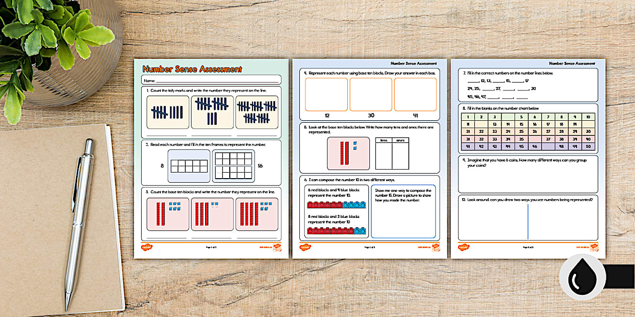* NEW * Grade 1- Number Sense Student Assessment - Twinkl