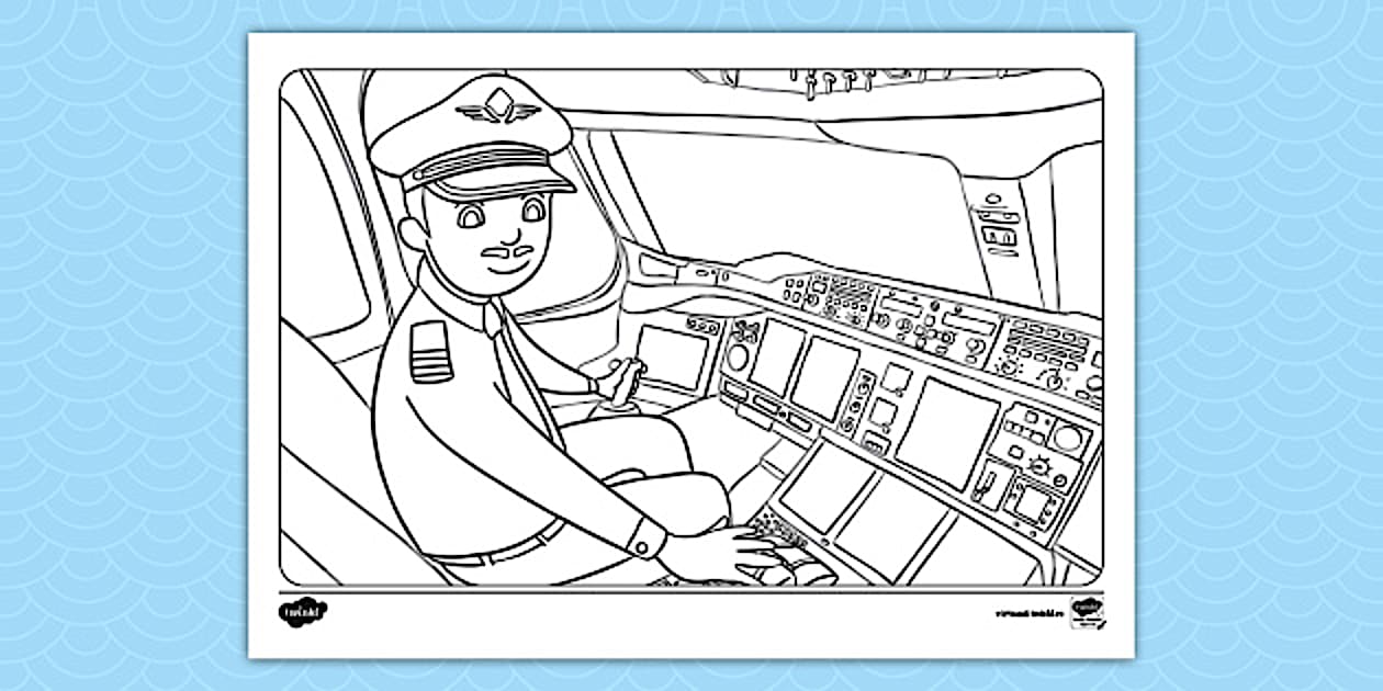 Pilotul în cabină – Desen de colorat (teacher made)