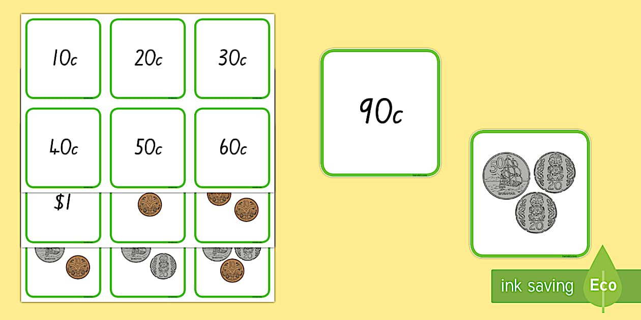 Money (to $1- mixed coins) Matching Cards