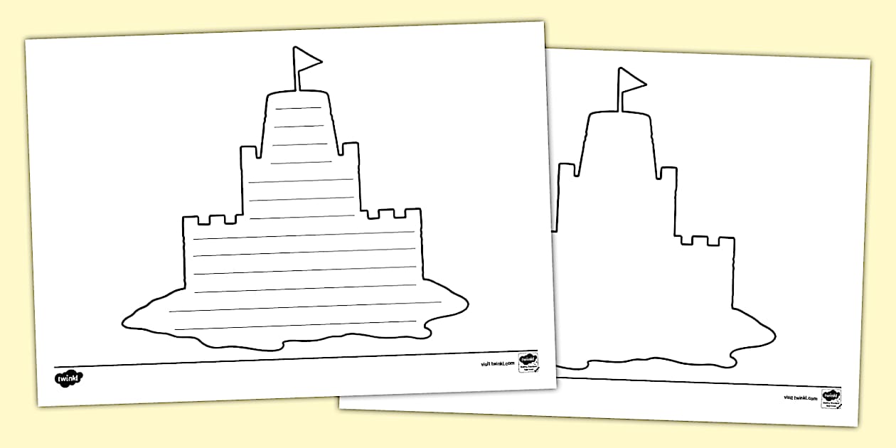 Sandcastle Writing Template (teacher made) - Twinkl