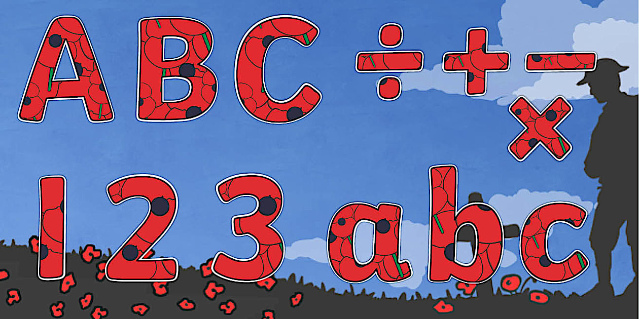 Llythrennau Pabi Dydd y Cofio