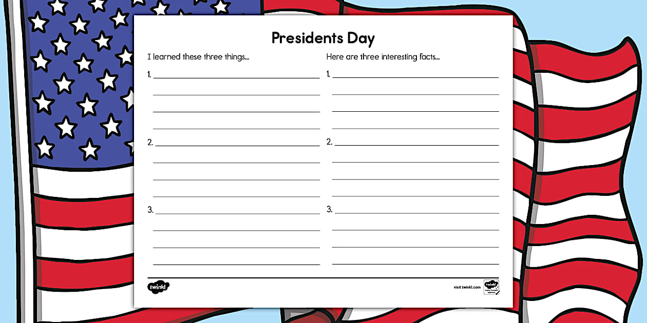 Presidents Day Writing Prompt Worksheet | Twinkl - Twinkl