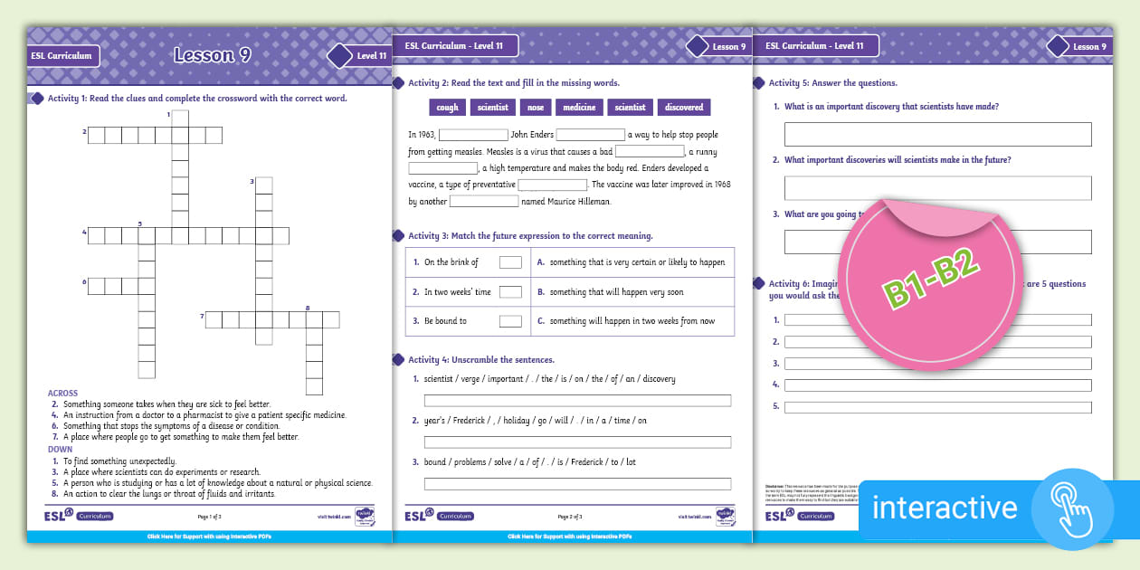 ESL Level 11, Lesson 9 Interactive Review (teacher made)
