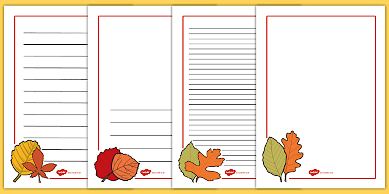 Editable Autumn Page Borders (teacher made) - Twinkl