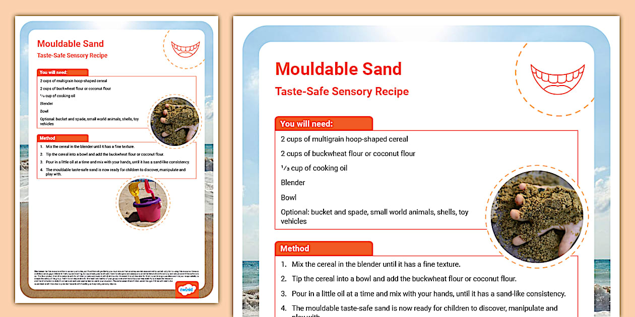 Taste-Safe Mouldable Sand Sensory Recipe | Twinkl - Twinkl