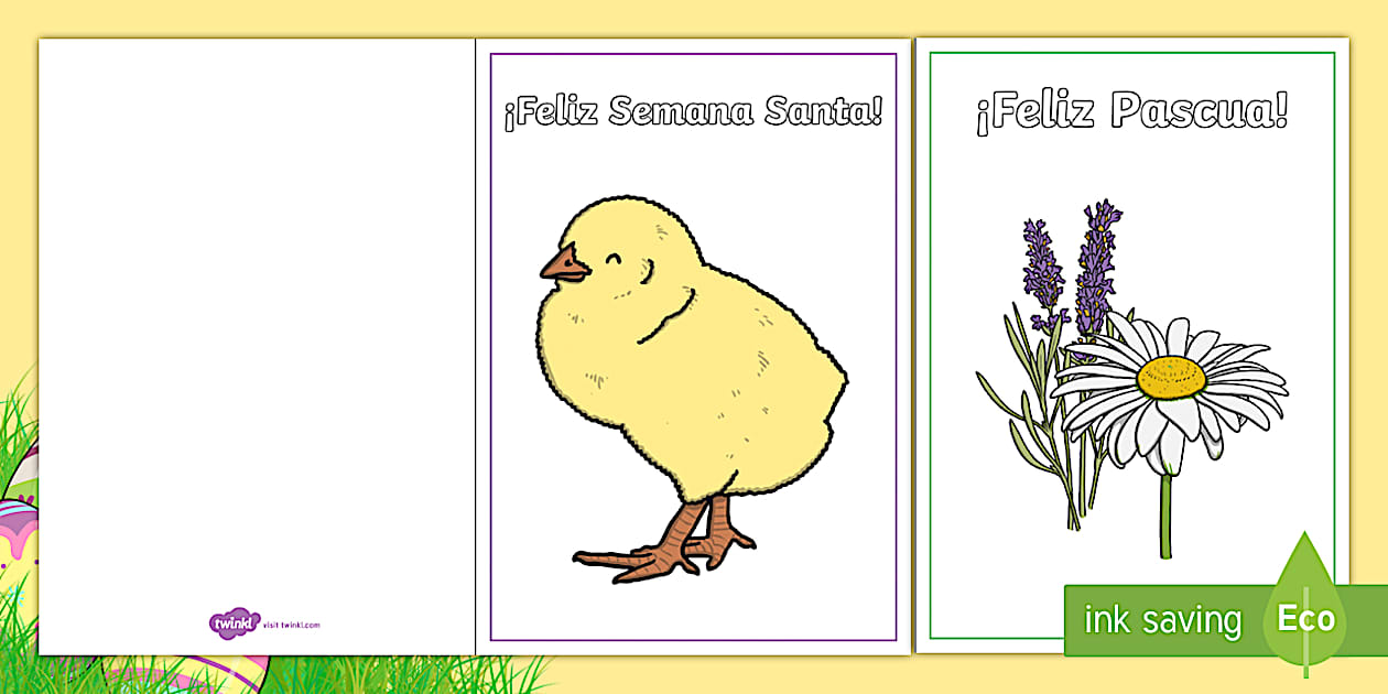 Easter Card Templates-Spanish (teacher made) - Twinkl