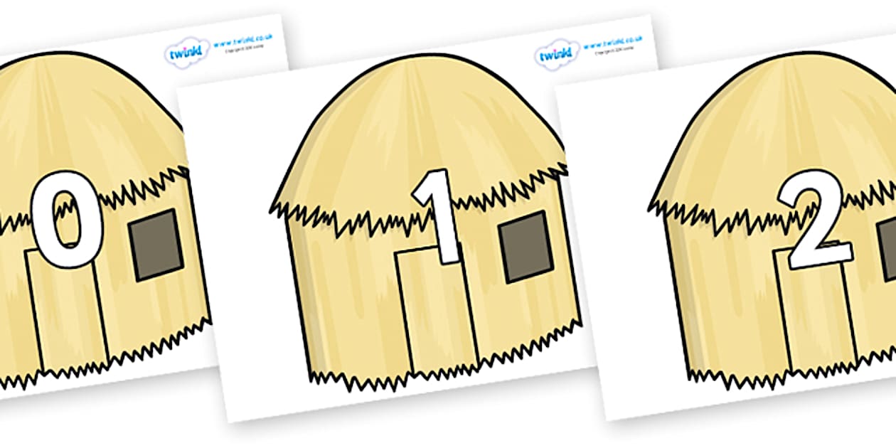 Numbers 0-100 on Straw houses (teacher made) - Twinkl