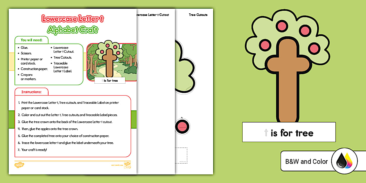 Lowercase Letter t Alphabet Craft (teacher made) - Twinkl