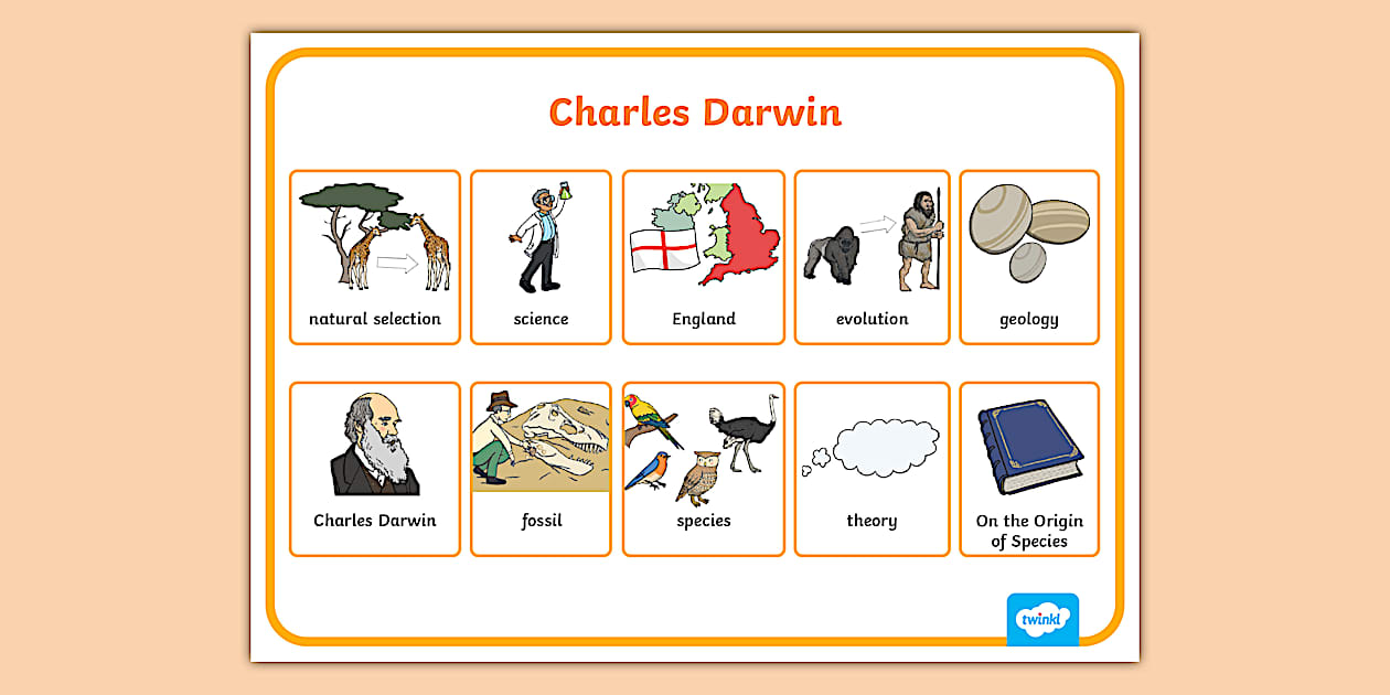 Charles Darwin Word Mat (Teacher-Made) - Twinkl