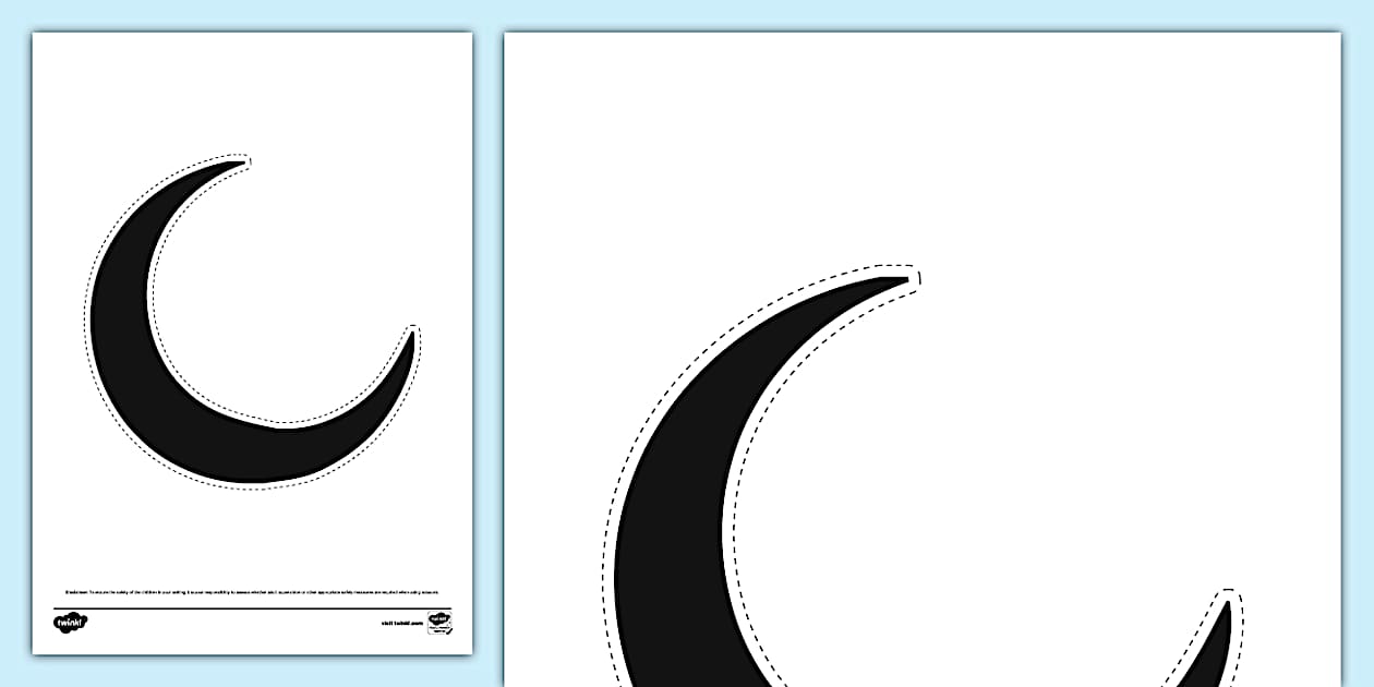 Crescent Moon Silhouette Cut-Out (teacher made) - Twinkl