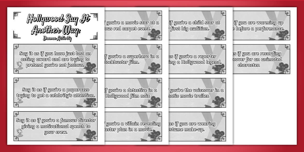 Old Hollywood Themed 'Say It Another Way' Drama Activity