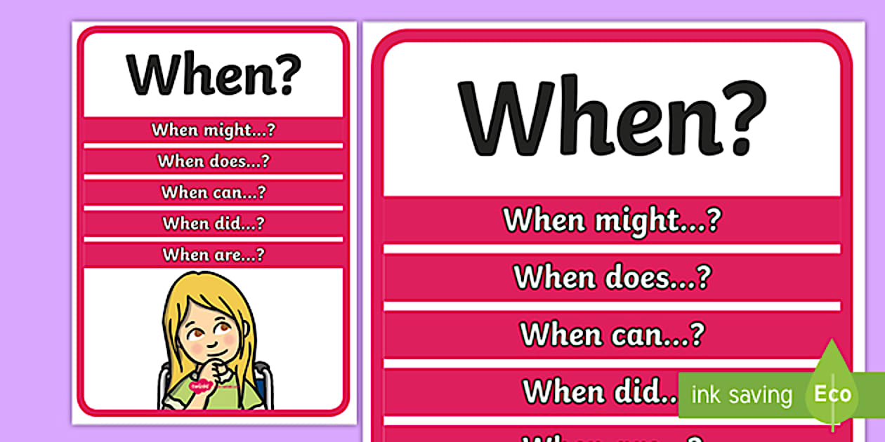 When? Question Poster (teacher made) - Twinkl