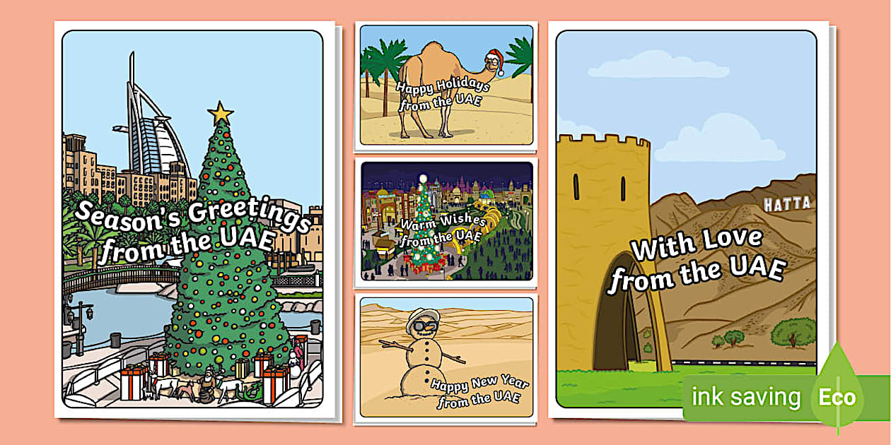 UAE themed Greetings Cards (ティーチャーメイド)