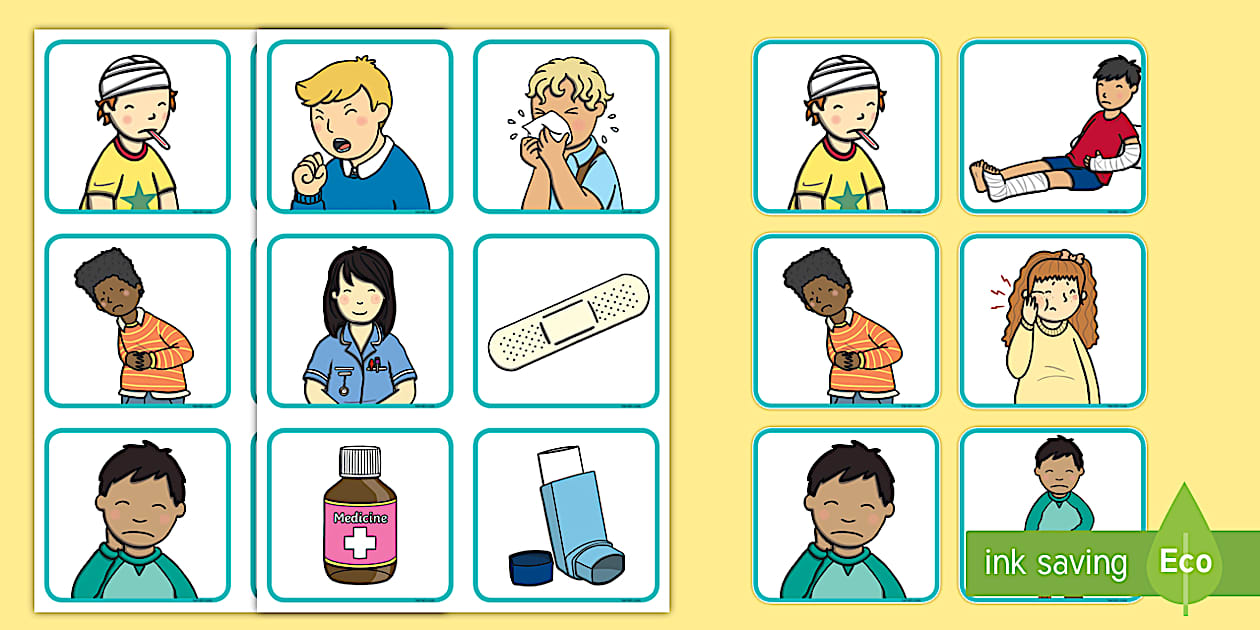 Editable First Aid Room Picture Labels (teacher made)