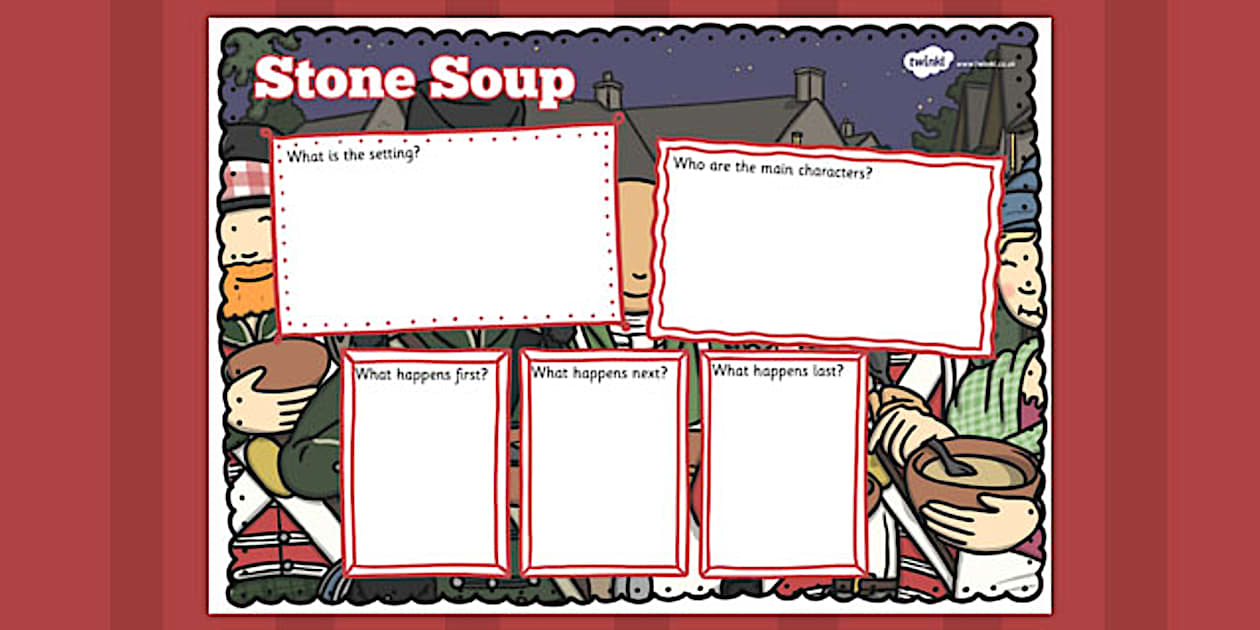 Black and White Stone Soup Story Review Writing Frame