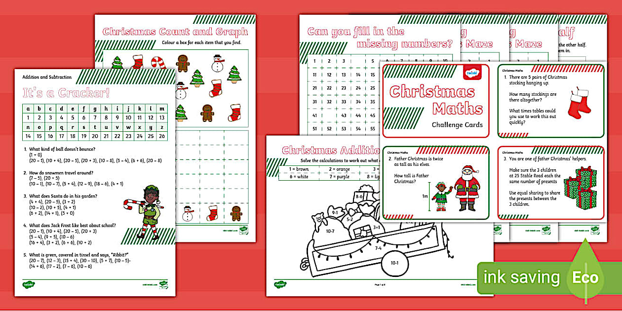 Top Ten Christmas Maths Worksheets for Kids | Twinkl