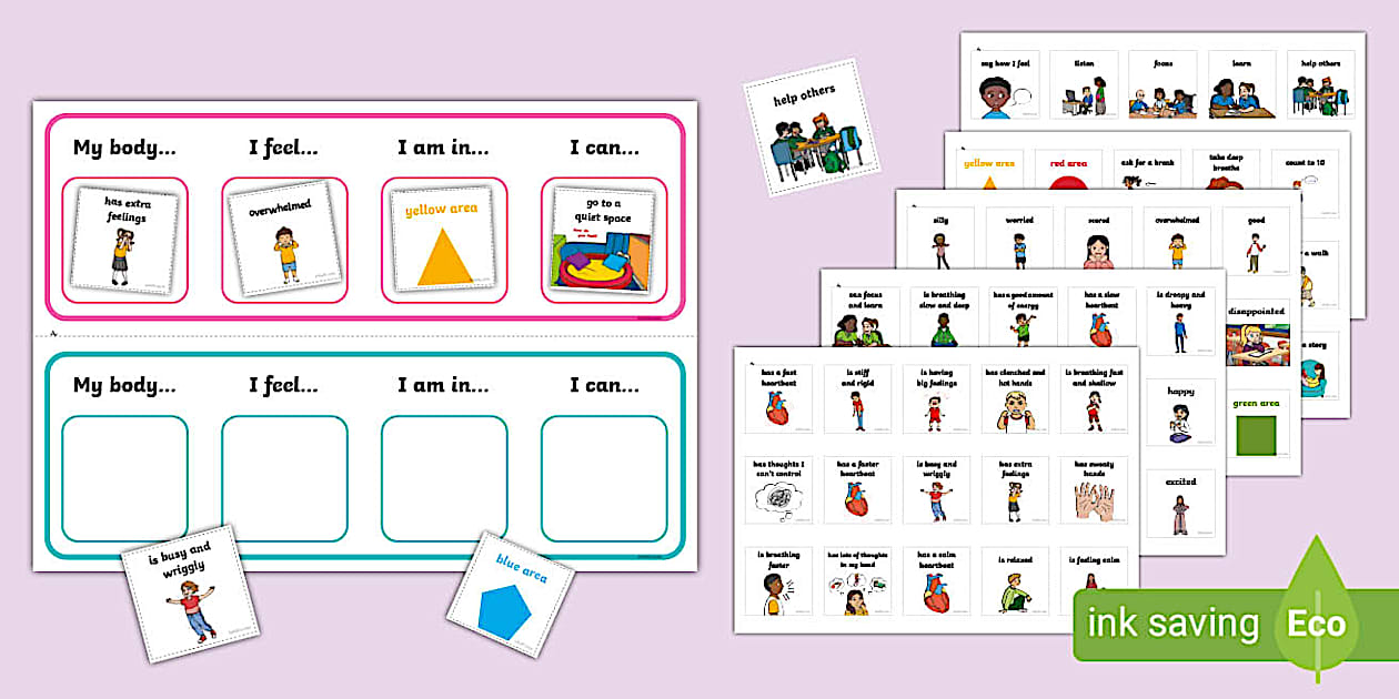 Areas of Regulation Table Strips (teacher made) - Twinkl