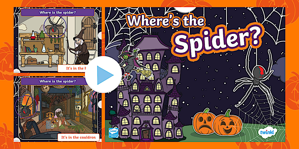 Where is the Spider? Halloween English PowerPoint - Twinkl