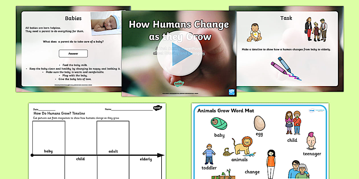 How Humans Change as They Grow PowerPoint Teaching Pack - growth