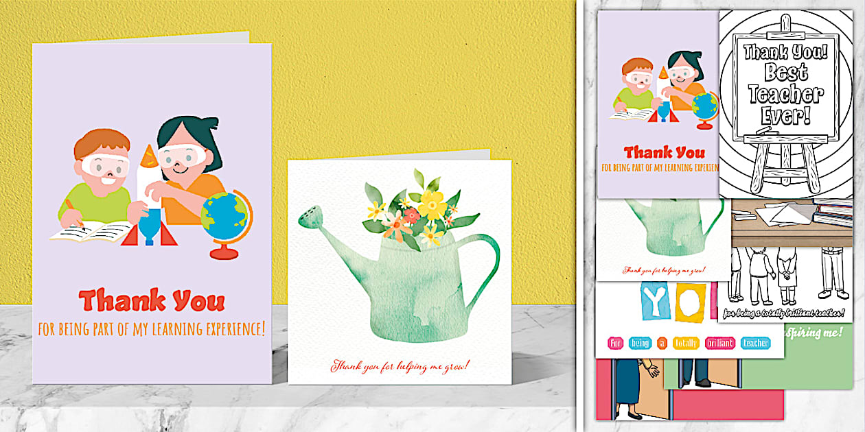 Thank You Teacher Card Pack | Twinkl Party - Twinkl