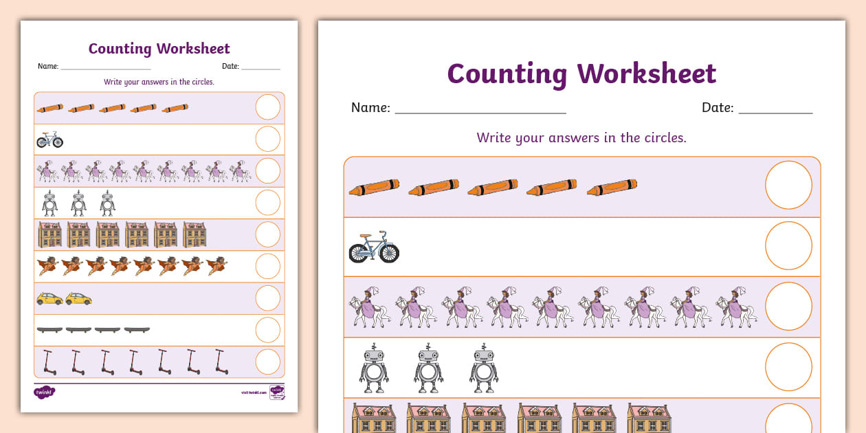My Counting Worksheet / Worksheet (Toys) - Twinkl