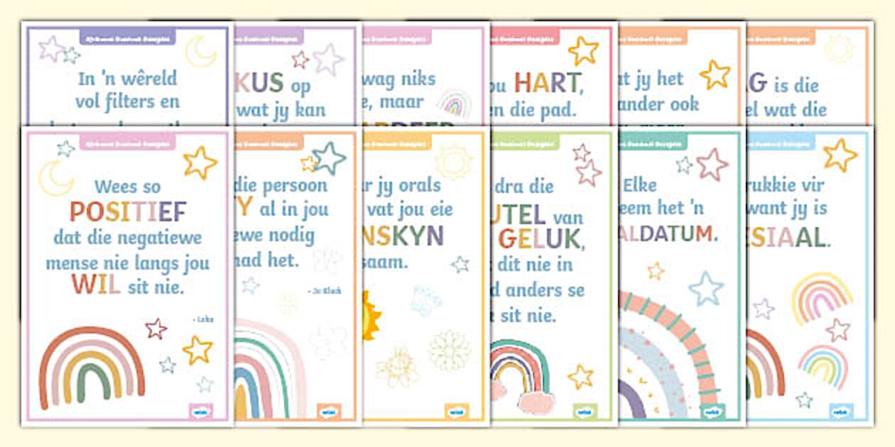 Afrikaans Motivational Quotes Posters | Twinkl ZA - Twinkl