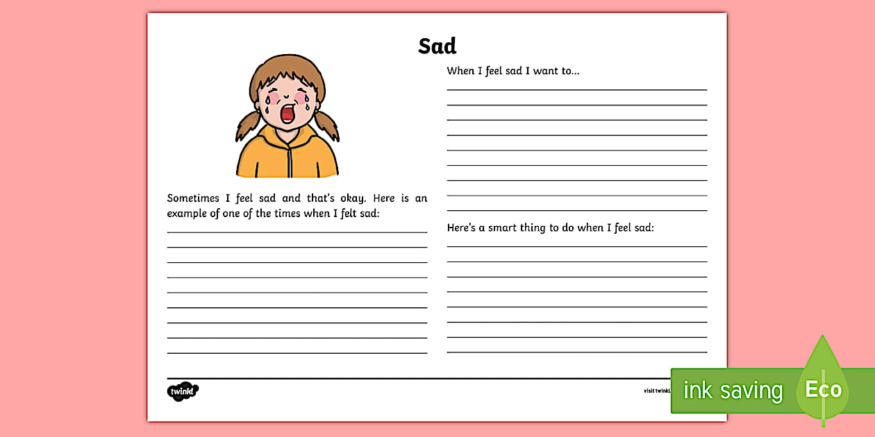 Feeling Sad Reflection Writing Template (teacher made)