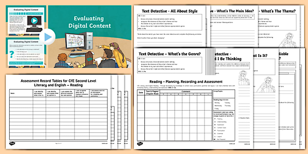 Literacy Reading CfE Second Level Assessment Pack - Twinkl
