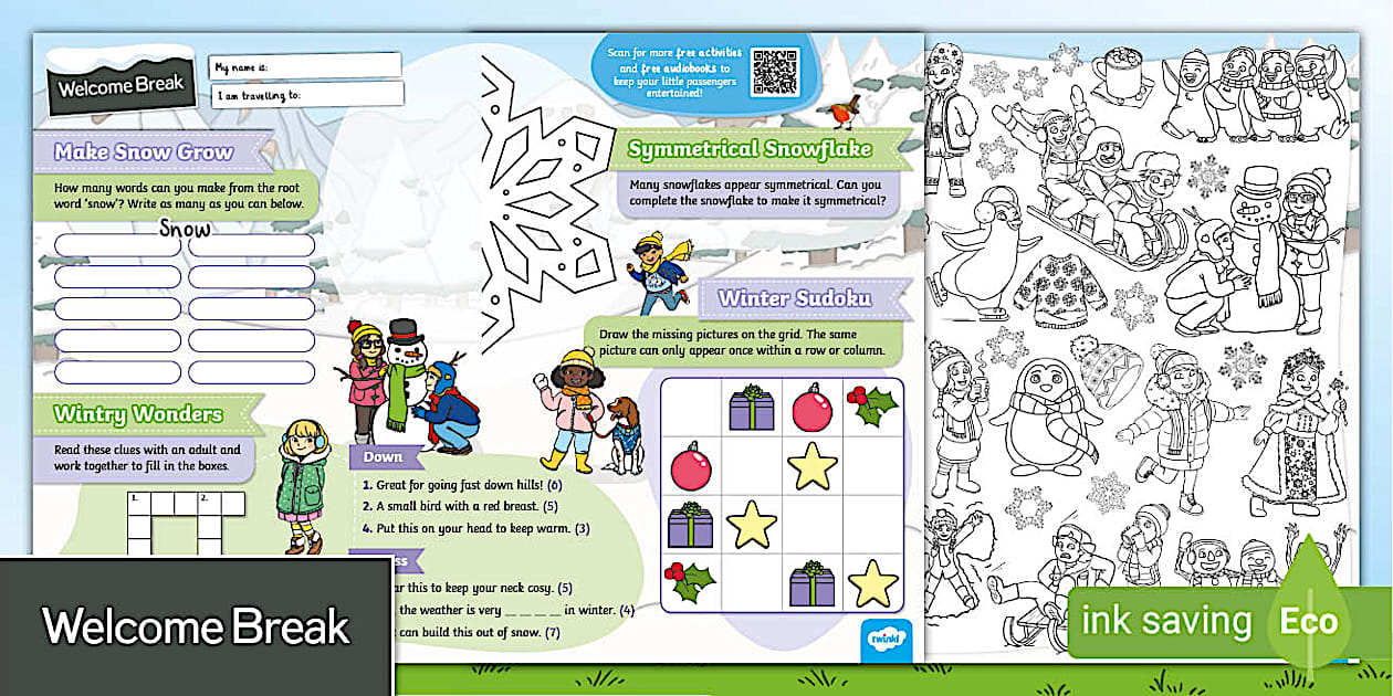 FREE! - Welcome Break Winter Activity Mat (teacher made)