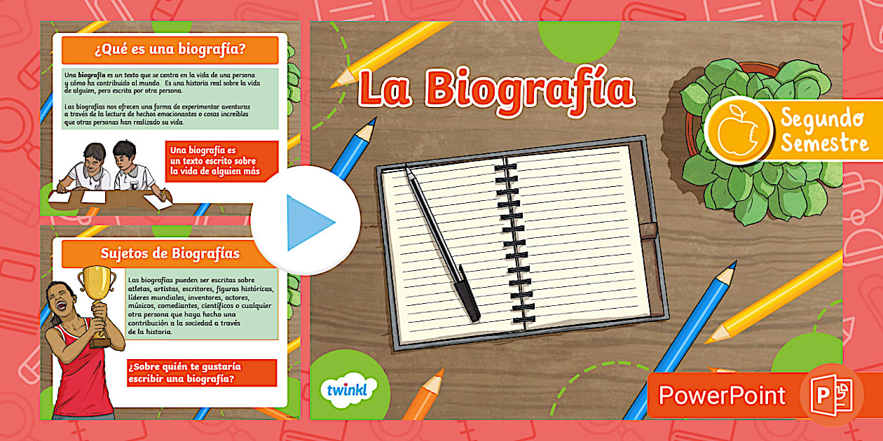 PowerPoint La Biografía (Hecho por educadores) - Twinkl